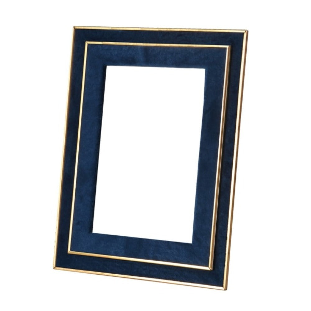 Blue and Gold Rim Photo Frame – Town & Country Interiors
